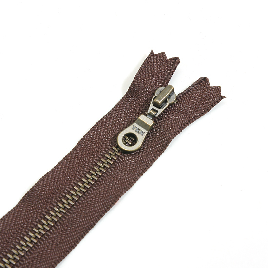 [YKK] 청동지퍼 둥근고리 3호(25cm)-브라운 - 퀼트의시작은? 엔조이퀼트와 함께