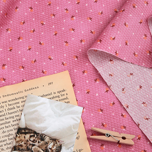 [코튼프린트] 눈꽃송이 프린트원단 - 핑크 - 퀼트의시작은? 엔조이퀼트와 함께