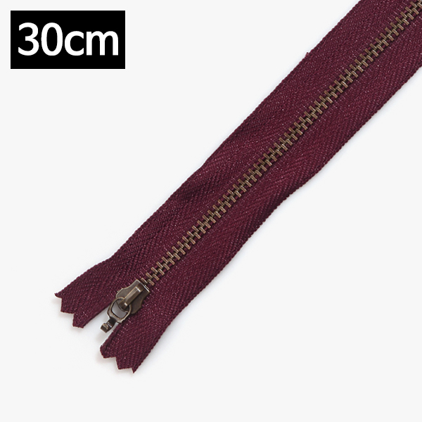 [YKK] 청동지퍼2(30cm) - 버건디 - 퀼트의시작은? 엔조이퀼트와 함께